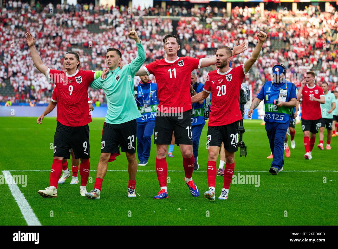Oesterreich jubelt ueber Sieg, GER, UEFA Euro 2024, Fussball Herren, UEFA EM 2024 Matchtag 2 ...