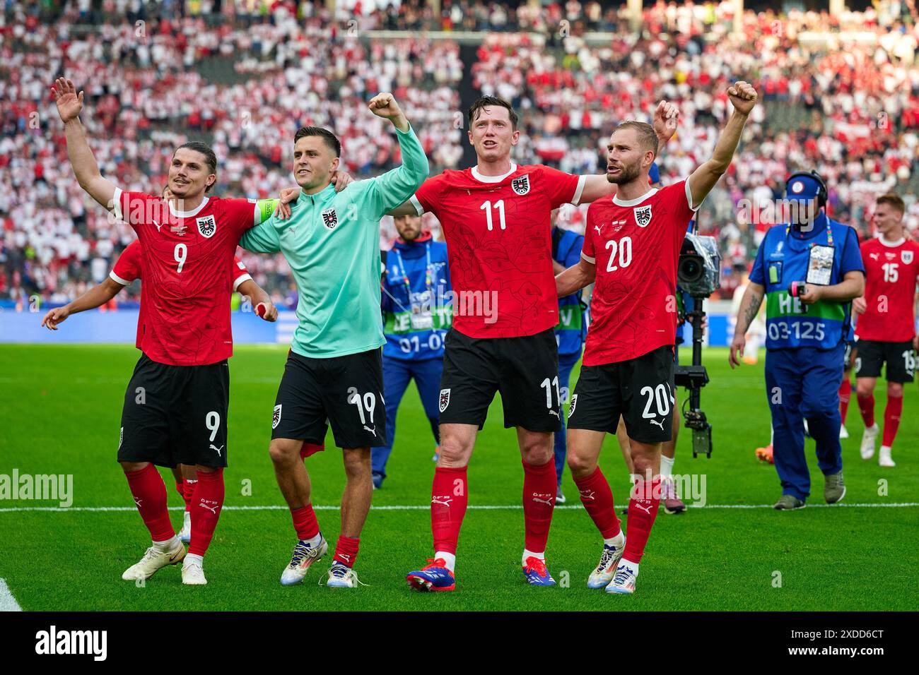 Oesterreich jubelt ueber Sieg, GER, UEFA Euro 2024, Fussball Herren, UEFA EM 2024 Matchtag 2 ...