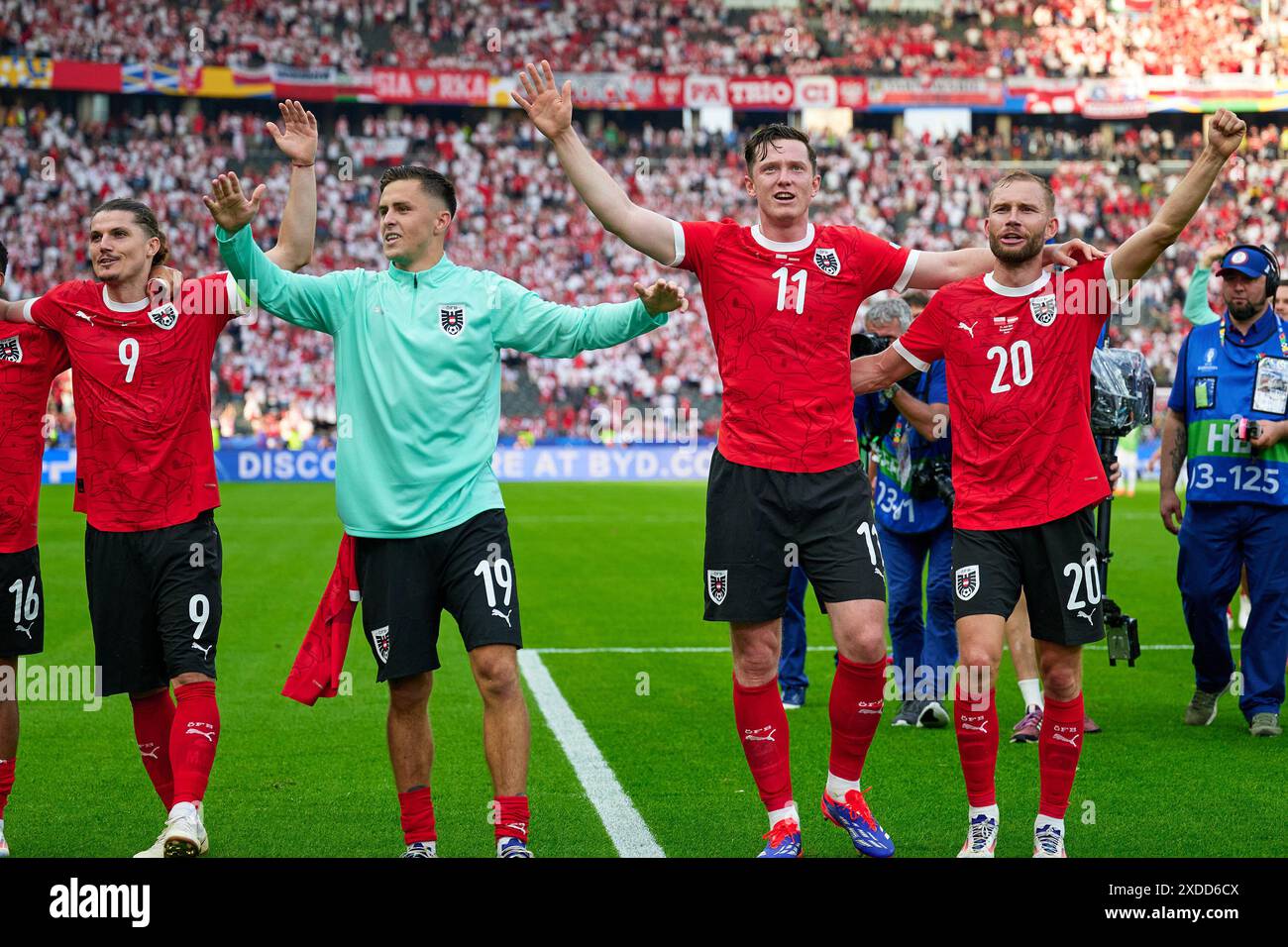 Oesterreich jubelt ueber Sieg, GER, UEFA Euro 2024, Fussball Herren ...
