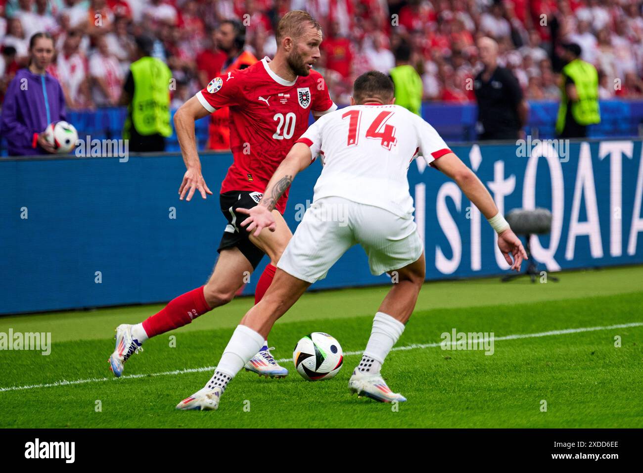 Konrad Laimer (Oesterreich Nationalmannschaft Euro 2024, #20), Jakub ...