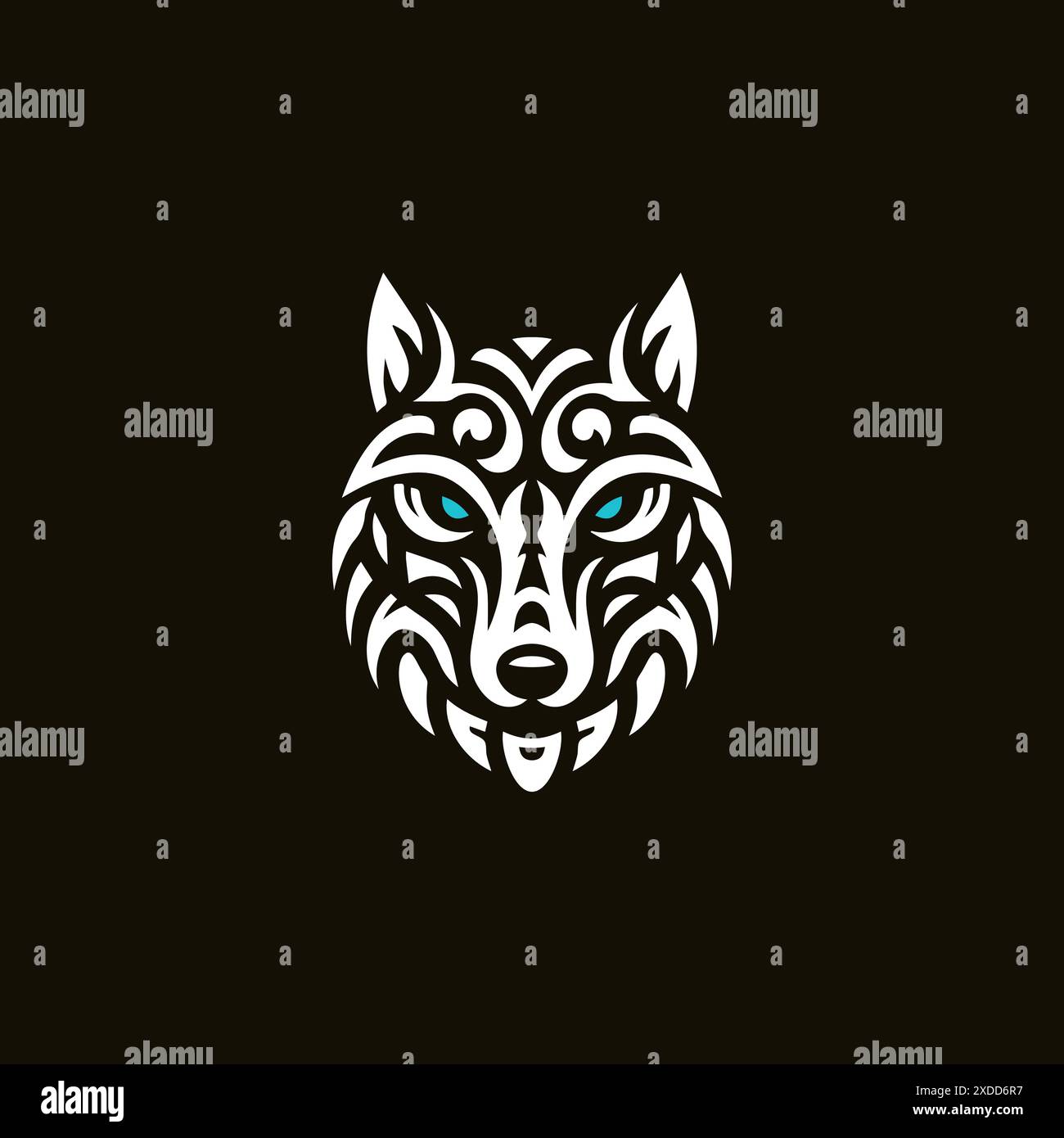 Wolf Tribal Logo Wolf Tribal Tattoo Logo Icon Design Illustration