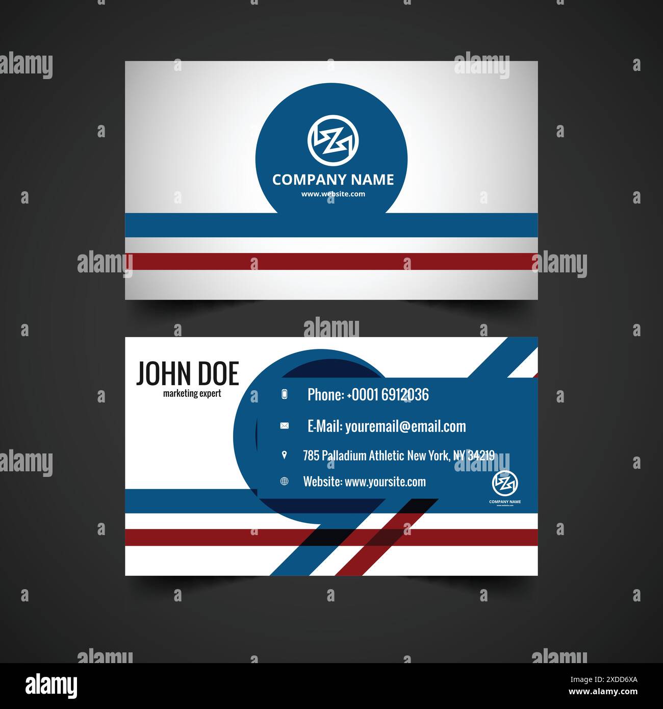 visiting card colors blue red Stock Vector Image & Art - Alamy