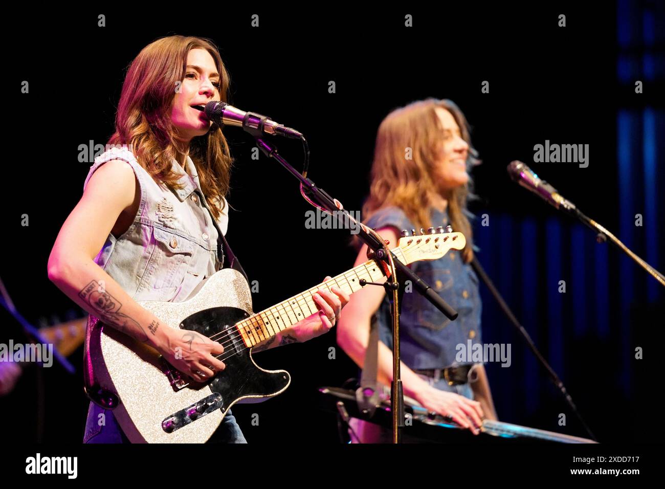 Rebecca Lovell, left, and Megan Lovell of Larkin Poe perform during the ...