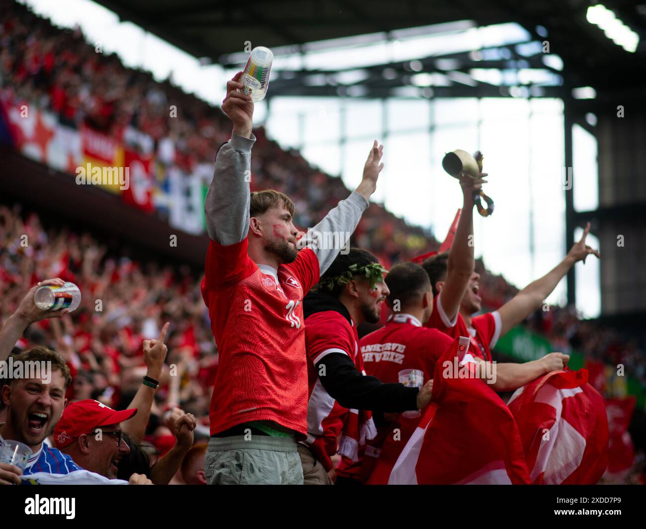 Fans der Schweiz, GER, Hungary (HUN) vs Switzerland (SUI), Fussball ...