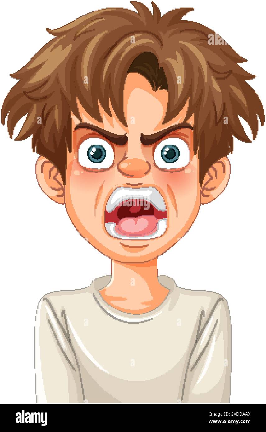 Illustration of a boy expressing anger Stock Vector Image & Art - Alamy
