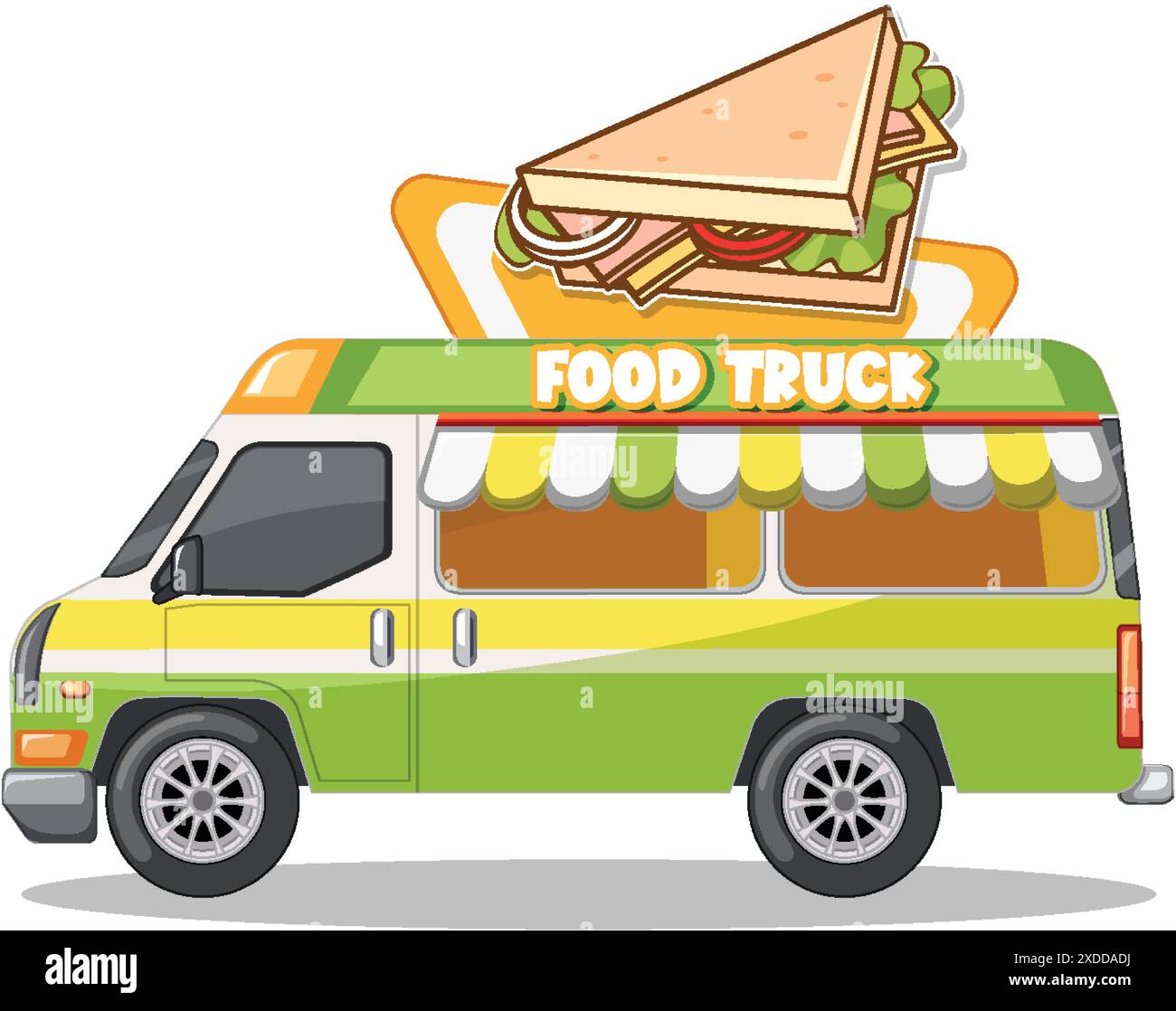 Green food truck with sandwich sign Stock Vector Image & Art - Alamy