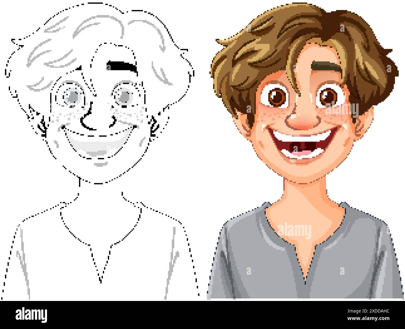 Brown hair boy face Cut Out Stock Images & Pictures - Alamy