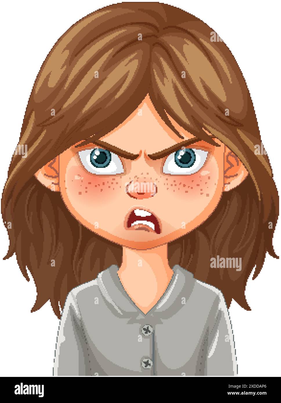 Illustration of a girl expressing anger Stock Vector Image & Art - Alamy
