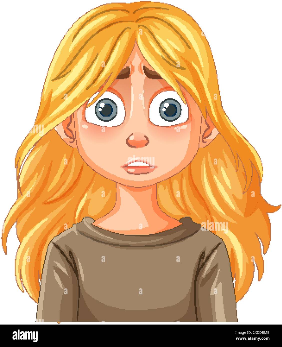 Illustration of a concerned blonde girl Stock Vector Image & Art - Alamy