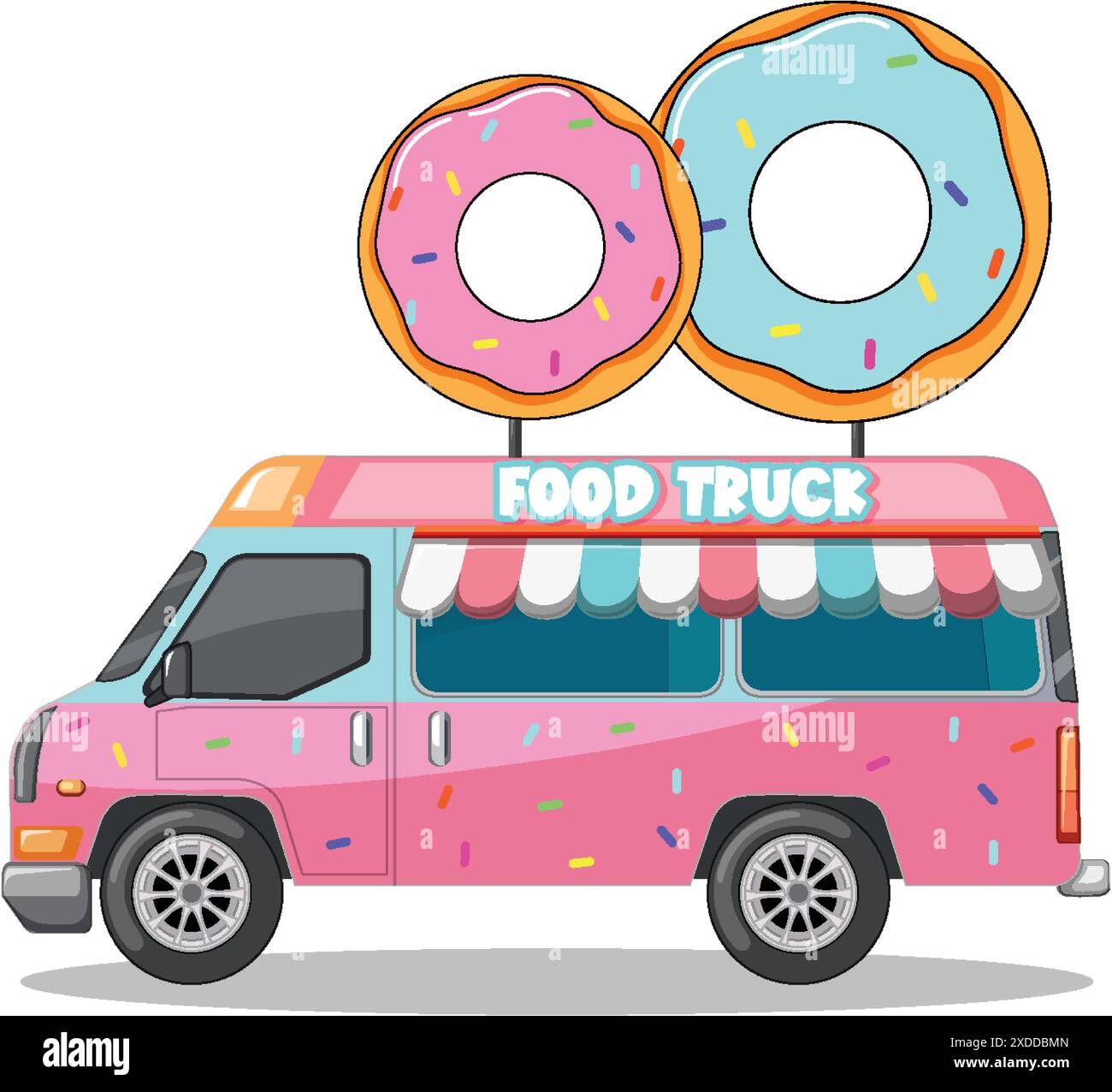 A vibrant food truck with donut signs Stock Vector Image & Art - Alamy
