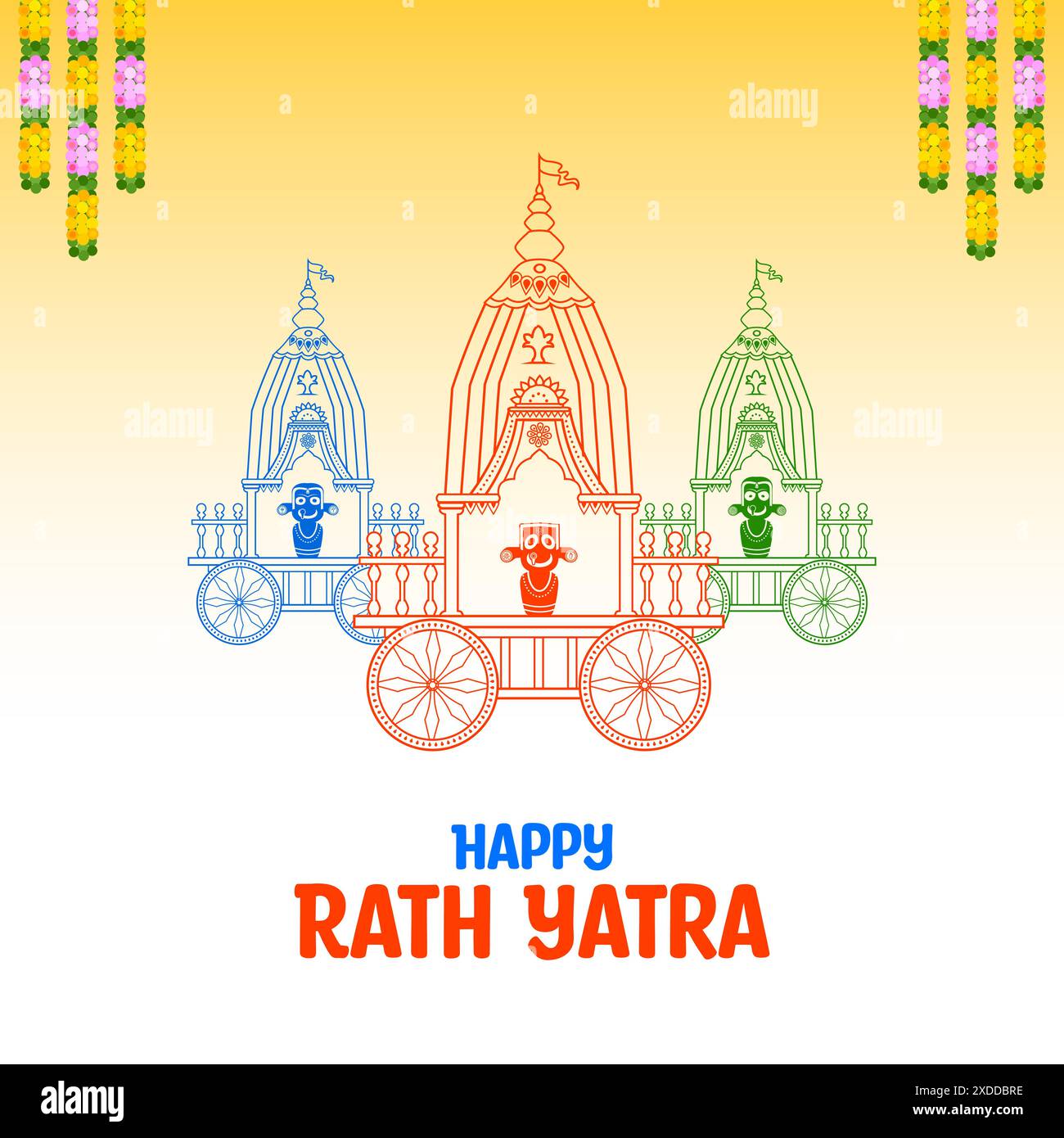 Lord Jagannath, Balabhadra and Subhadra on annual Ratha Yatra in Odisha ...