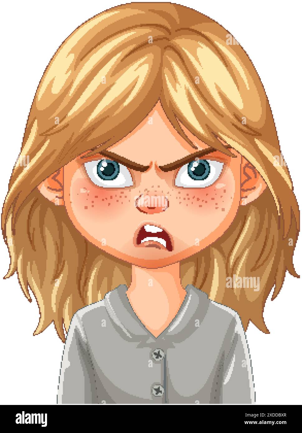 Illustration of a girl expressing anger Stock Vector Image & Art - Alamy