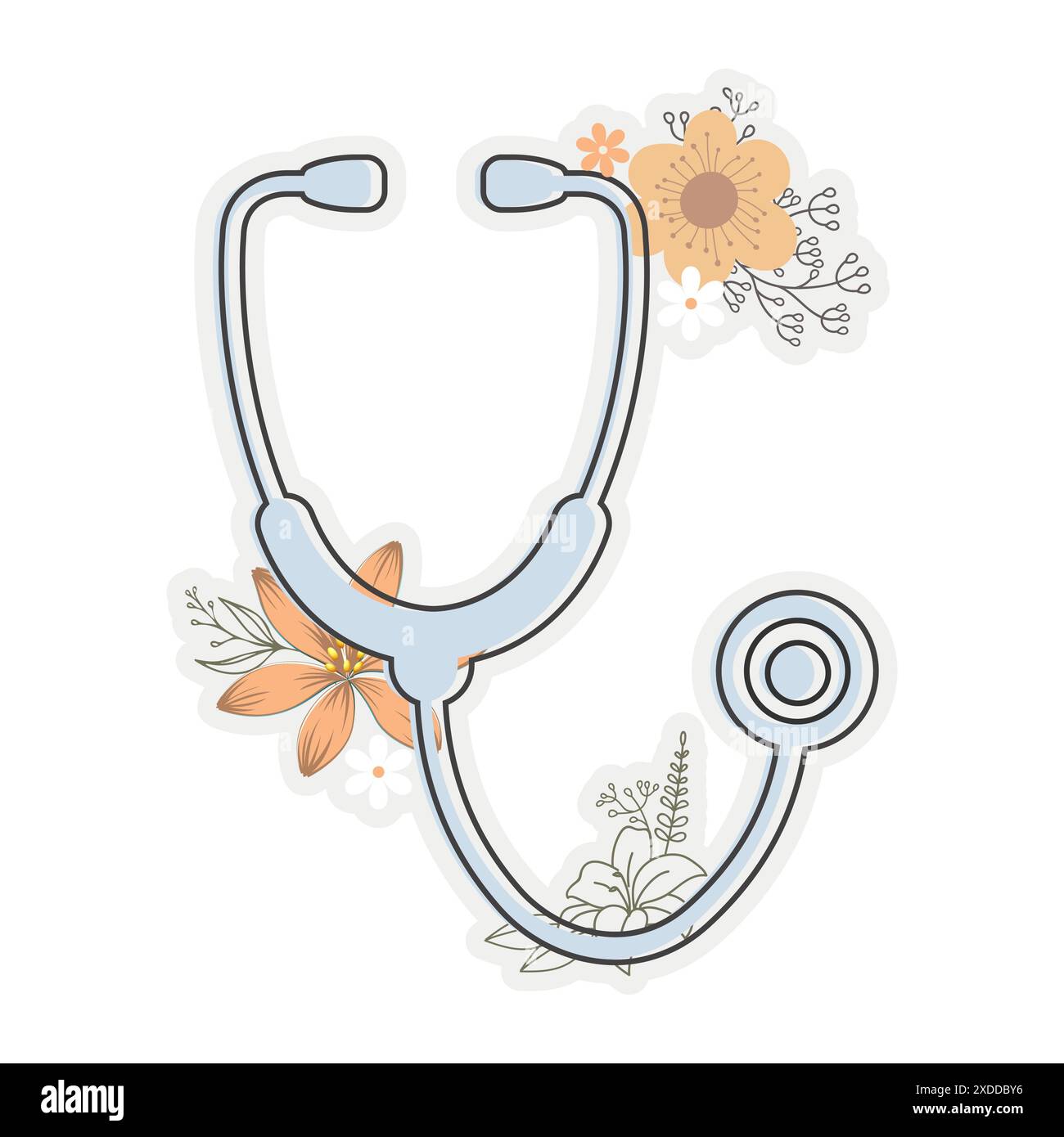 Doctor nurse stethoscope flower vector hi-res stock photography and ...