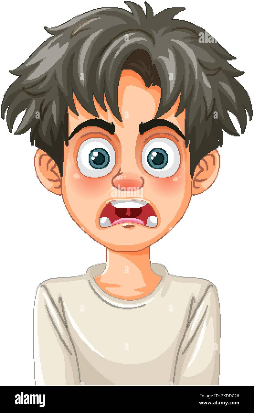 Wide-eyed cartoon character with shocked expression Stock Vector Image ...