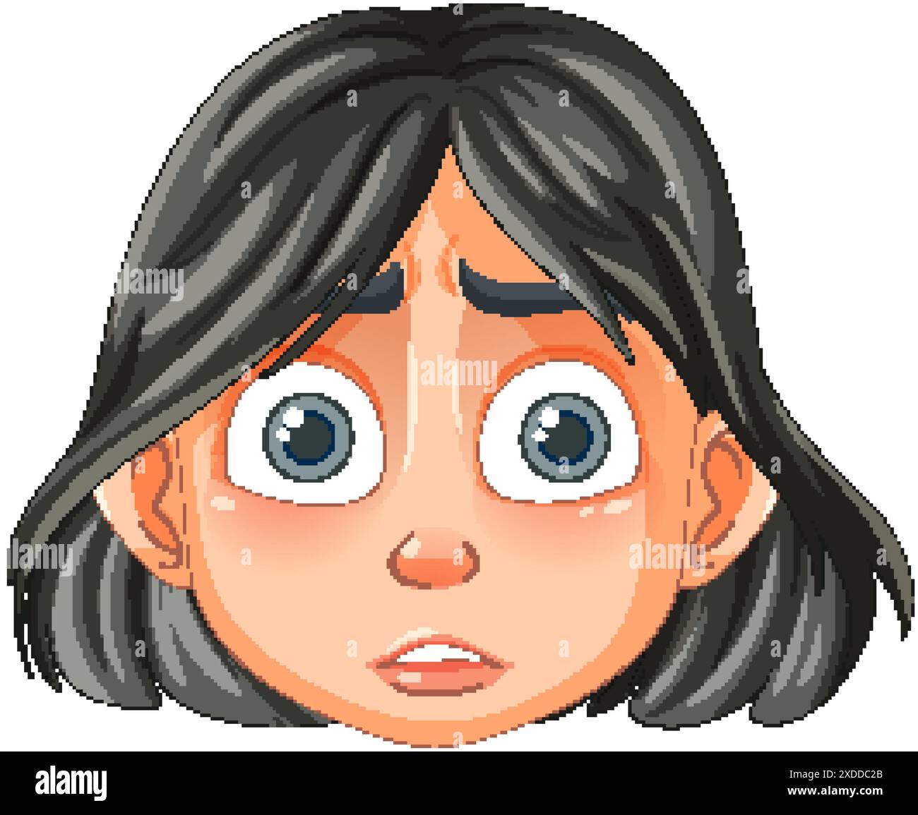 Wide-eyed cartoon character with a surprised expression Stock Vector ...