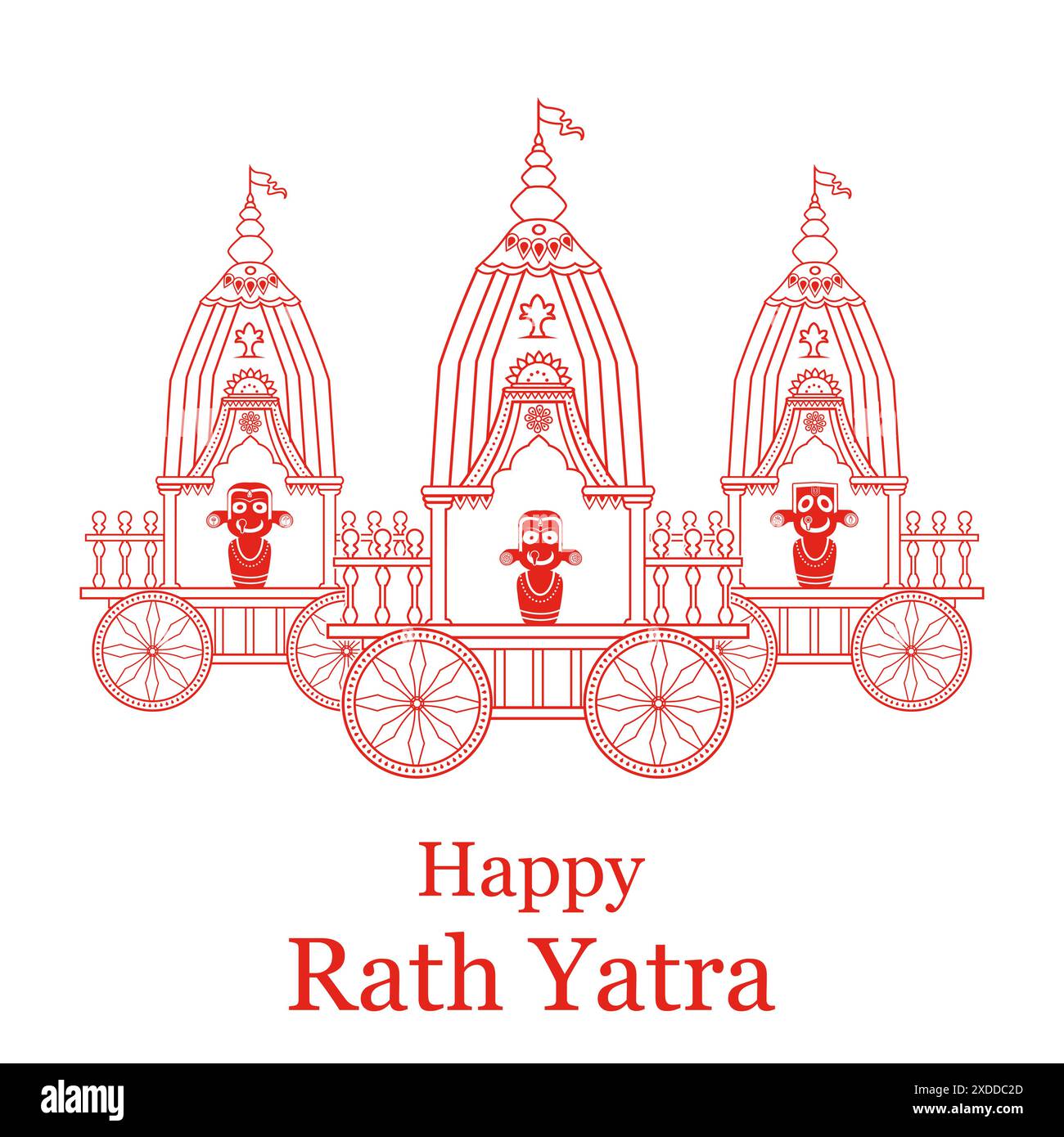 Lord Jagannath, Balabhadra and Subhadra on annual Ratha Yatra in Odisha ...