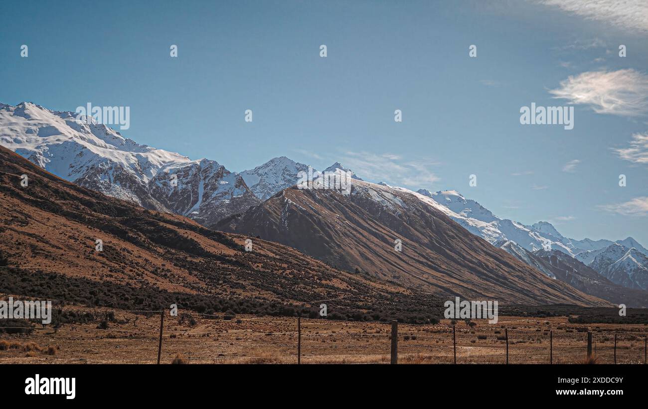 Glacier Head Across Mount Cook Range (Southern Alps) Along The Road By ...