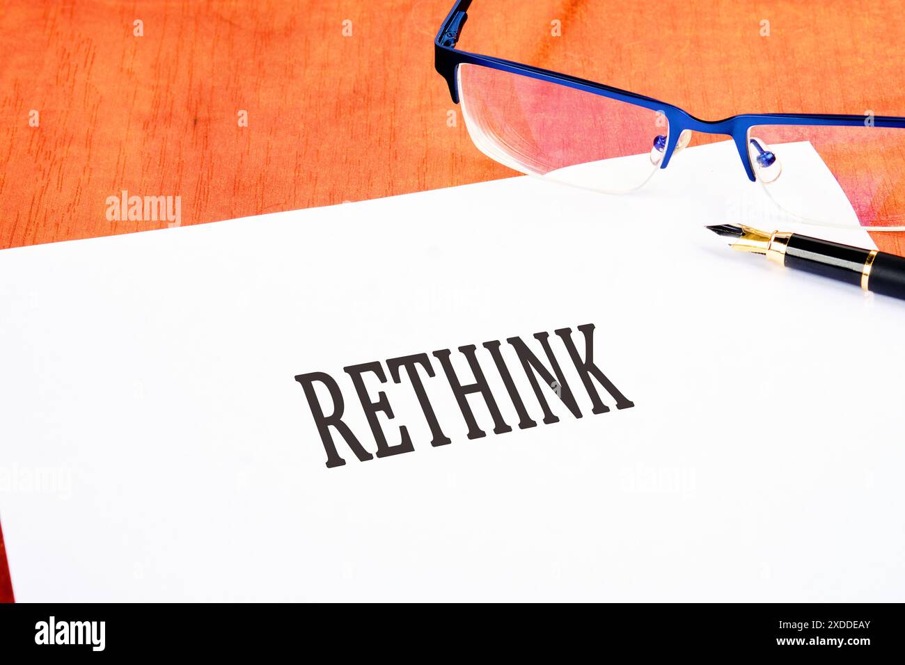 Business, rethinking and rebranding concept. Word Rethink an ...