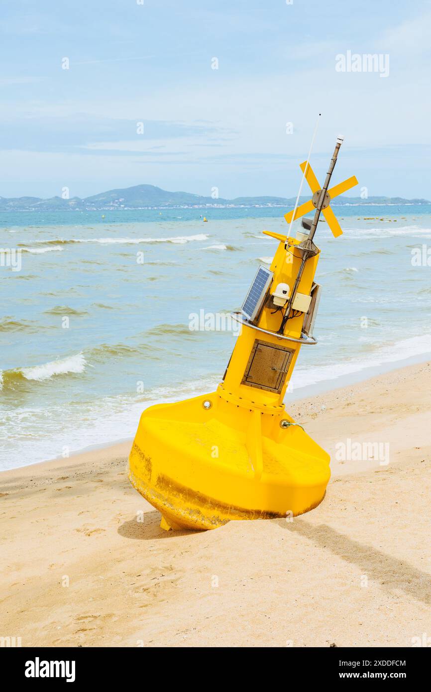 Ocean sea buoy environment sensor with CCTV camera out of service rest ...