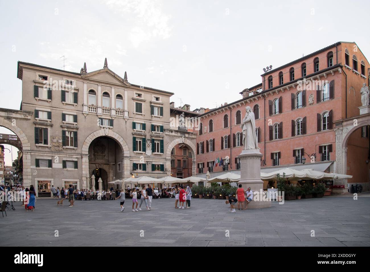 Palazzo Domus Nova, Casa della Pieta and Statua di Dante (Statue of Dante Alighieri) on Piazza ...