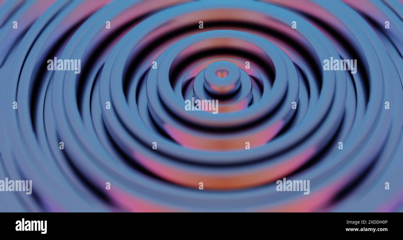 Hypnotic Convergence: A 3D Abstract Render of Concentric Circles - Neon ...