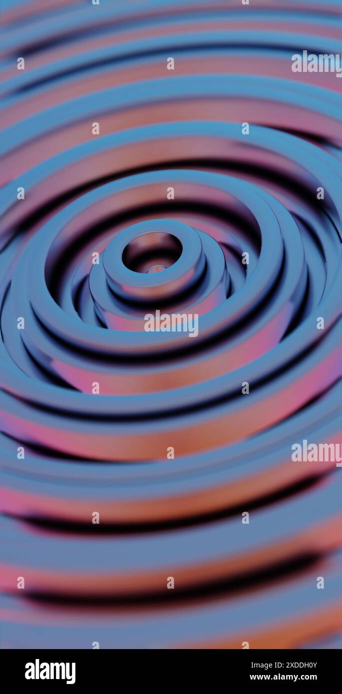 Hypnotic Convergence: A 3D Abstract Render of Concentric Circles - Neon ...