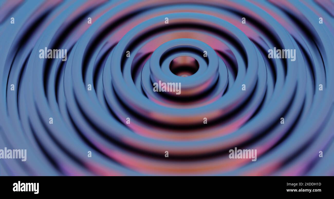 Hypnotic Convergence: A 3D Abstract Render of Concentric Circles - Neon ...