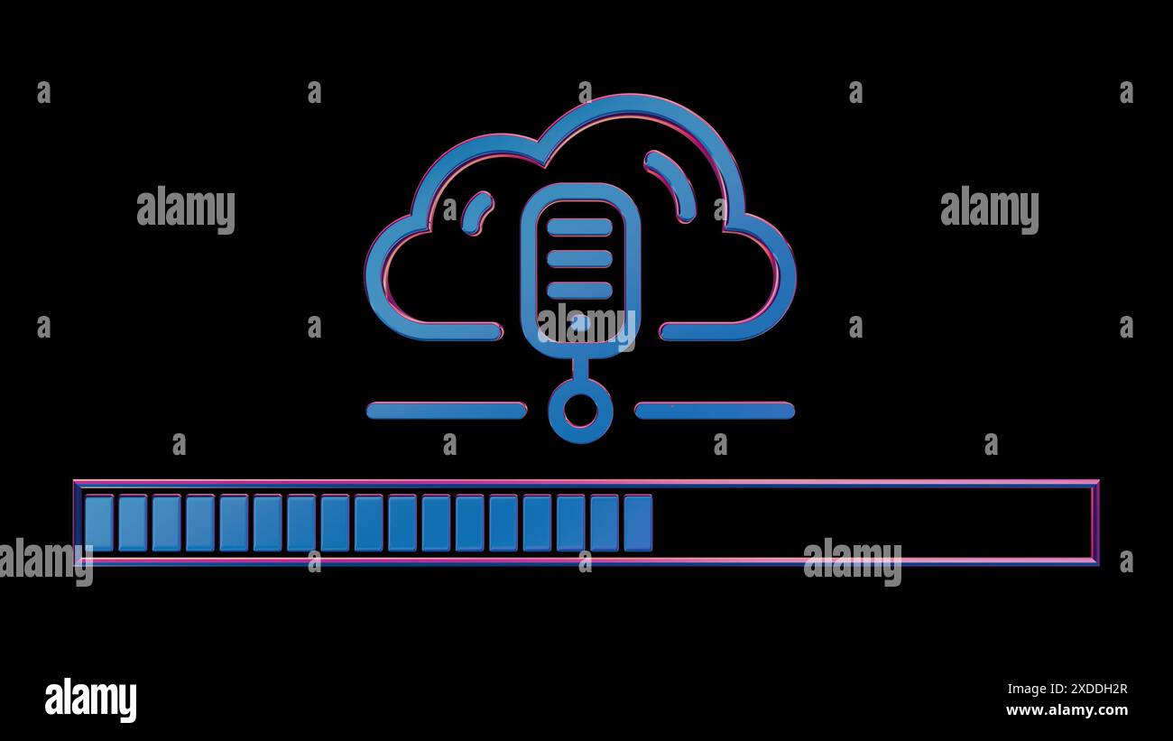 Retro Tech Loading: Cloud Data Transfer Stock Photo - Alamy