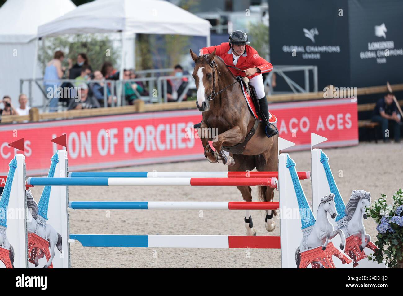 Gregory Cottard of France with Gammelgaards Carola during the Prix ...