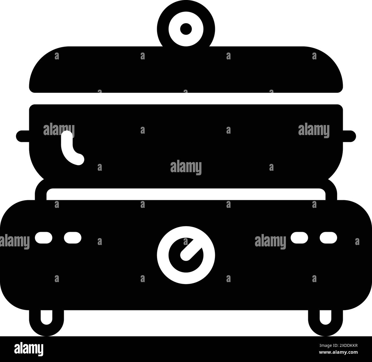 Boiling pot icon vector Black and White Stock Photos & Images - Alamy