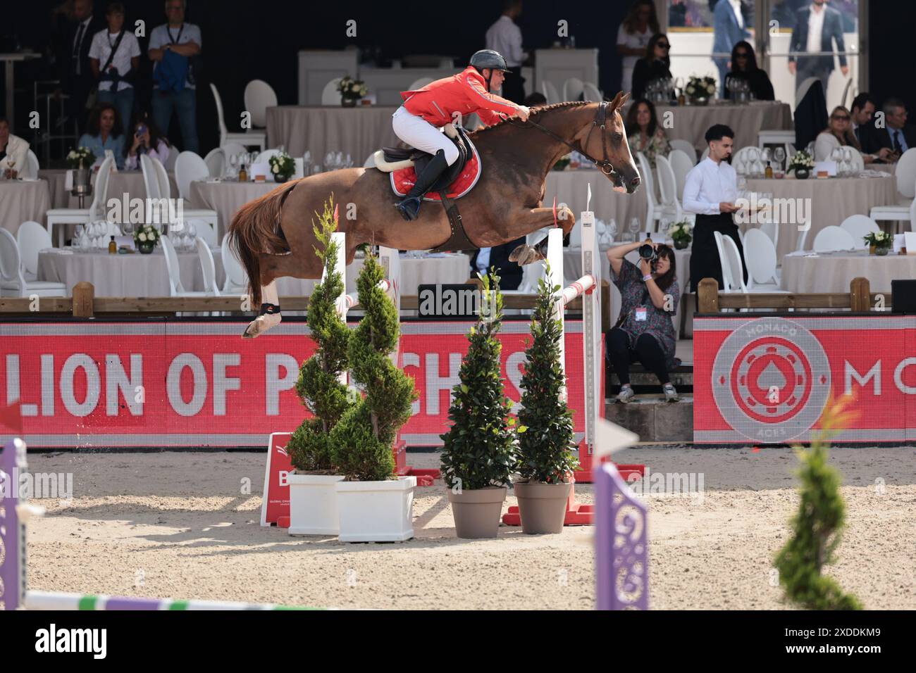Gregory Cottard of France with Gammelgaards Carola during the Prix ...