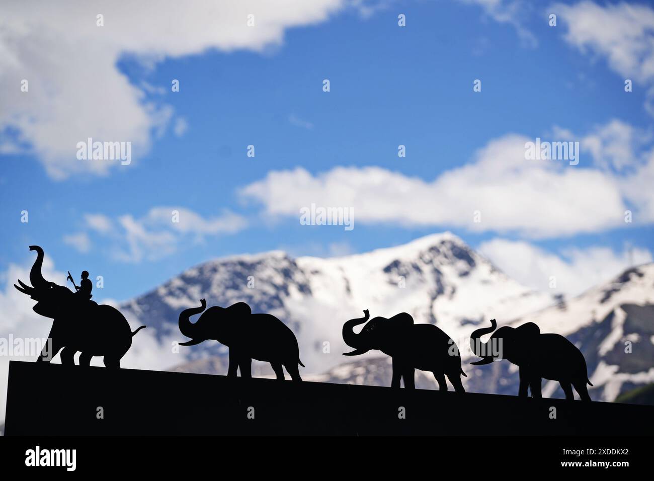 Lanslebourg-Mont-Cenis , France - June 20 2024: Hannibal's crossing of ...