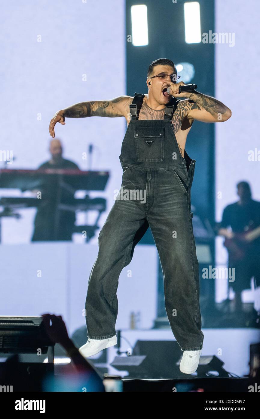 June 21, 2024, Naples, Salerno, Italy: Italian rapper Geolier aka ...