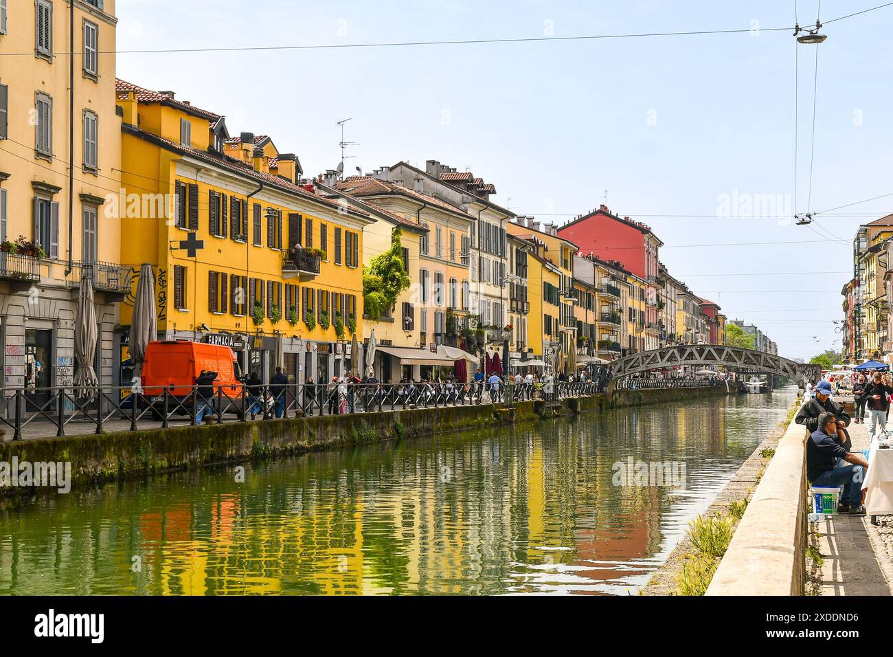 View of the Naviglio Grande waterway with the Alda Merini Bridge and ...