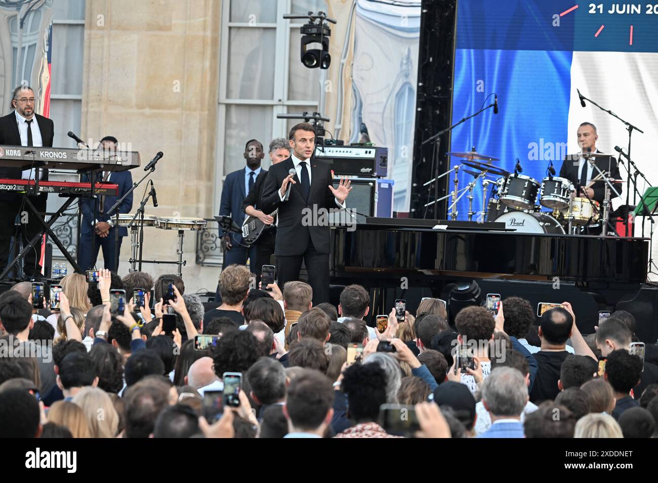 Paris, France. 21st June, 2024. French President Emmanuel Macron ...