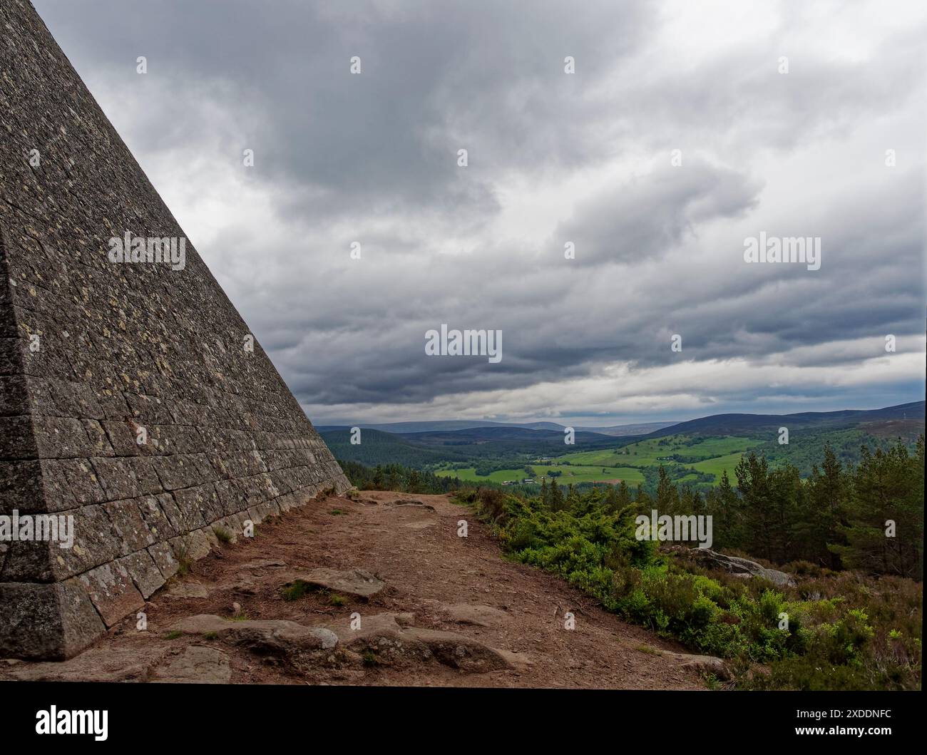 The view from the Prince Albert Memorial Granite Pyramid over Crathie ...