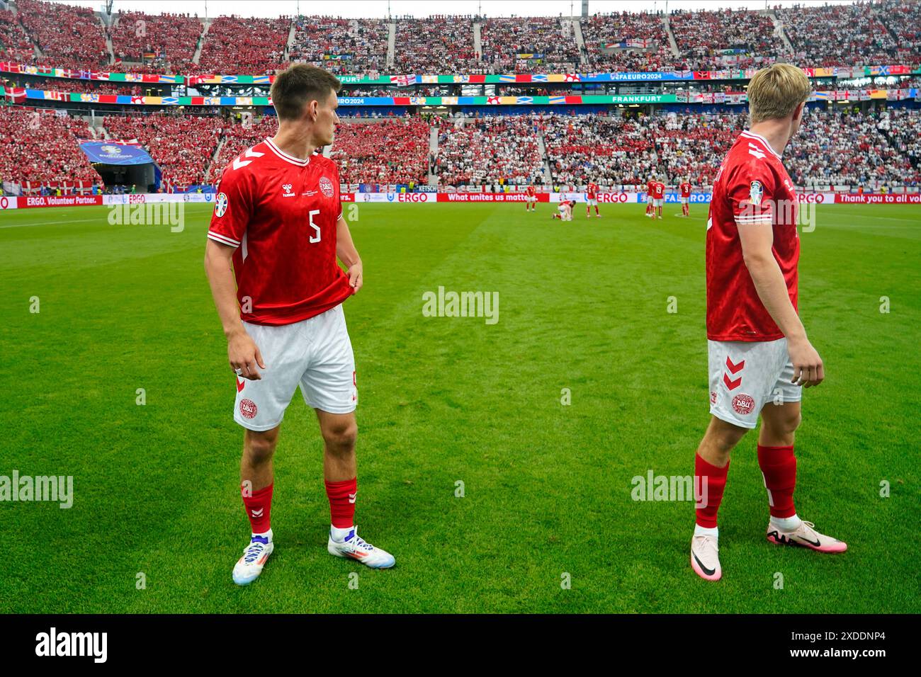 Frankfurt, Germany. 20th June, 2024. Joakim Maehle and Victor ...