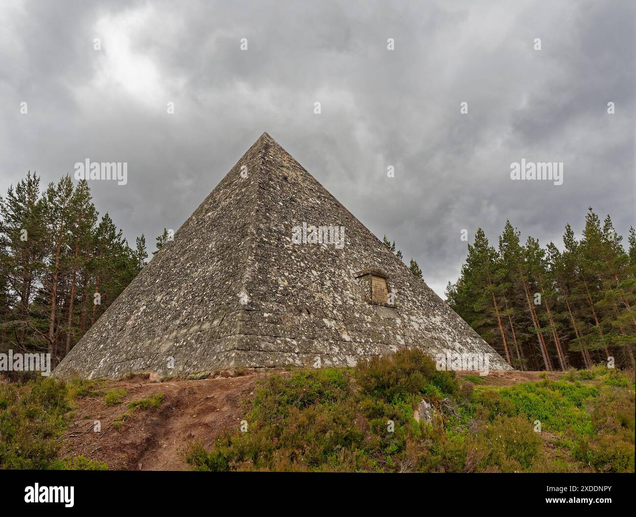 The Prince Albert Memorial on the Balmoral Estate, a granite structure with an inscription on ...