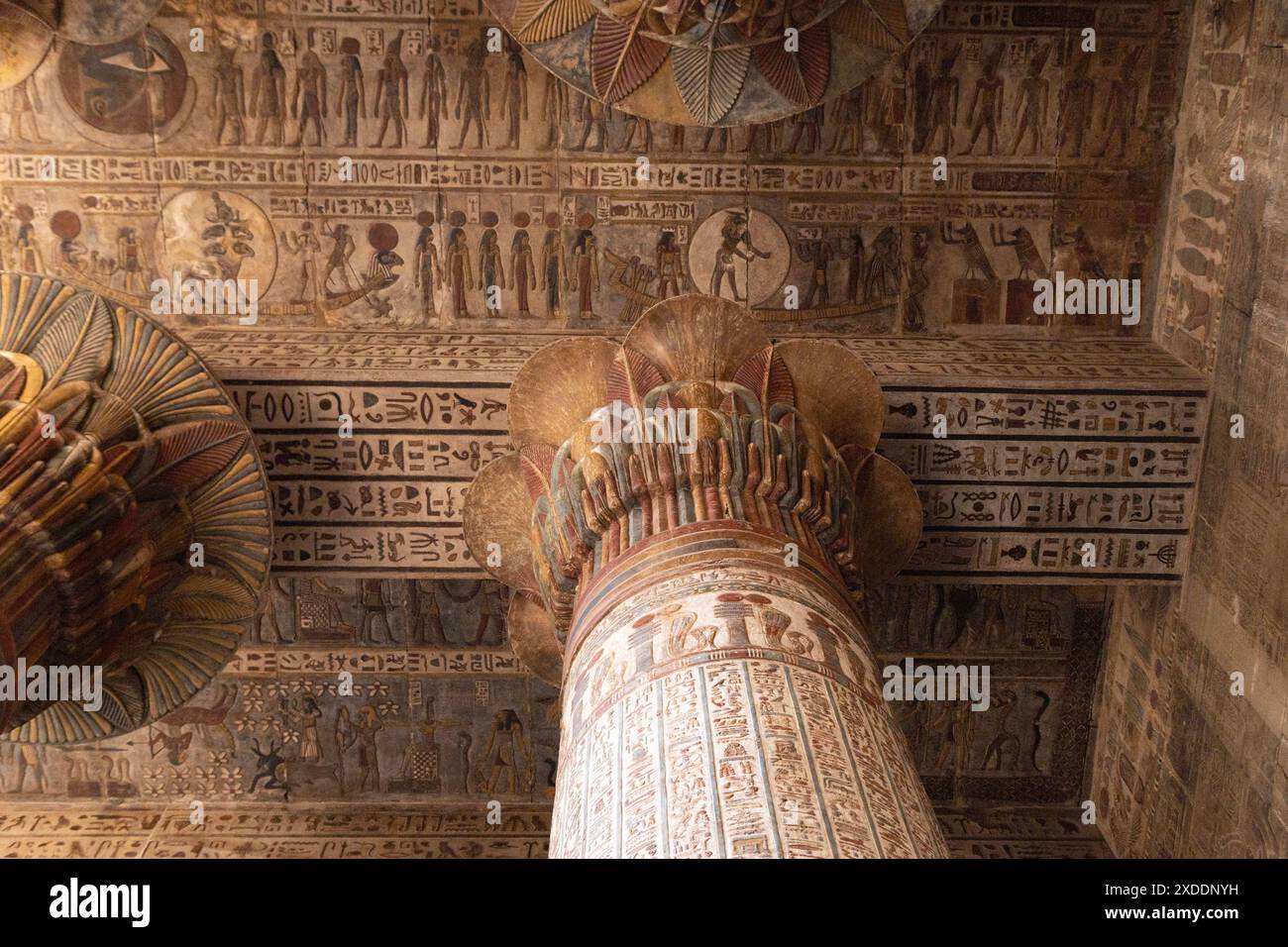 The newly restored ceiling and columns of Khnum Temple in Esna, Egypt ...
