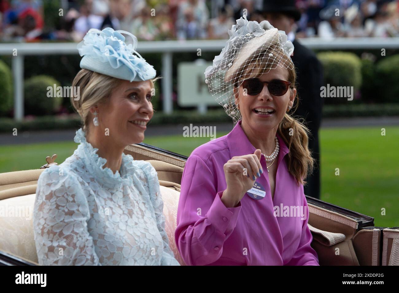 Ascot, UK. 21st June, 2024. Mrs Henry de Bromhead (L), Dame Darcey ...