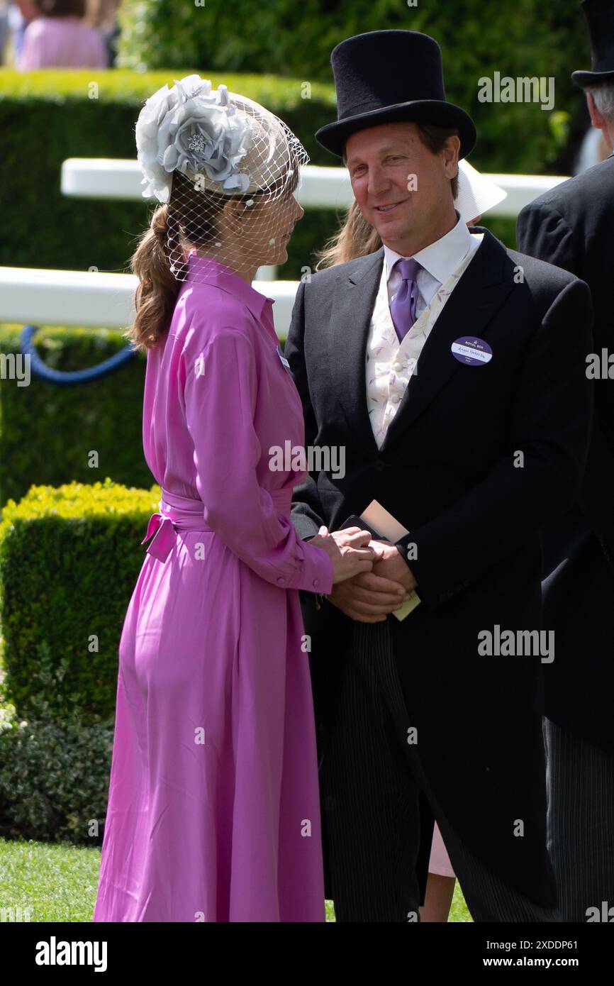 Ascot, UK. 21st June, 2024. Dame Darcey Bussell holds hand with her ...