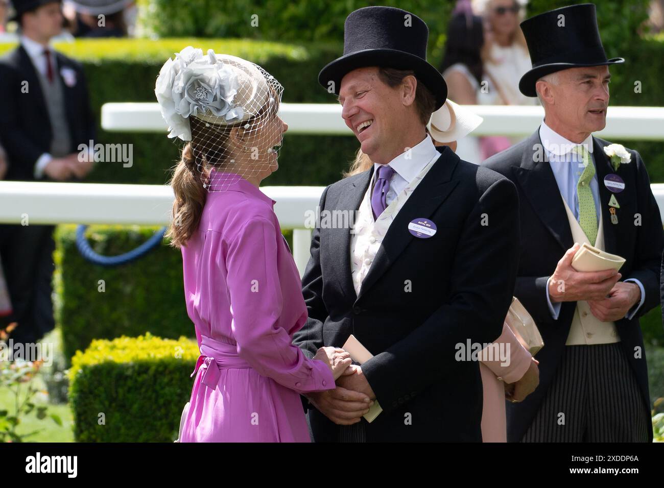 Ascot, UK. 21st June, 2024. Dame Darcey Bussell holds hand with her ...