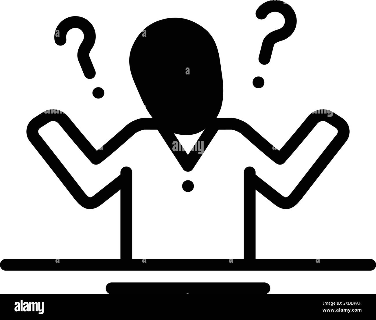 Icon shrug doubt Black and White Stock Photos & Images - Alamy