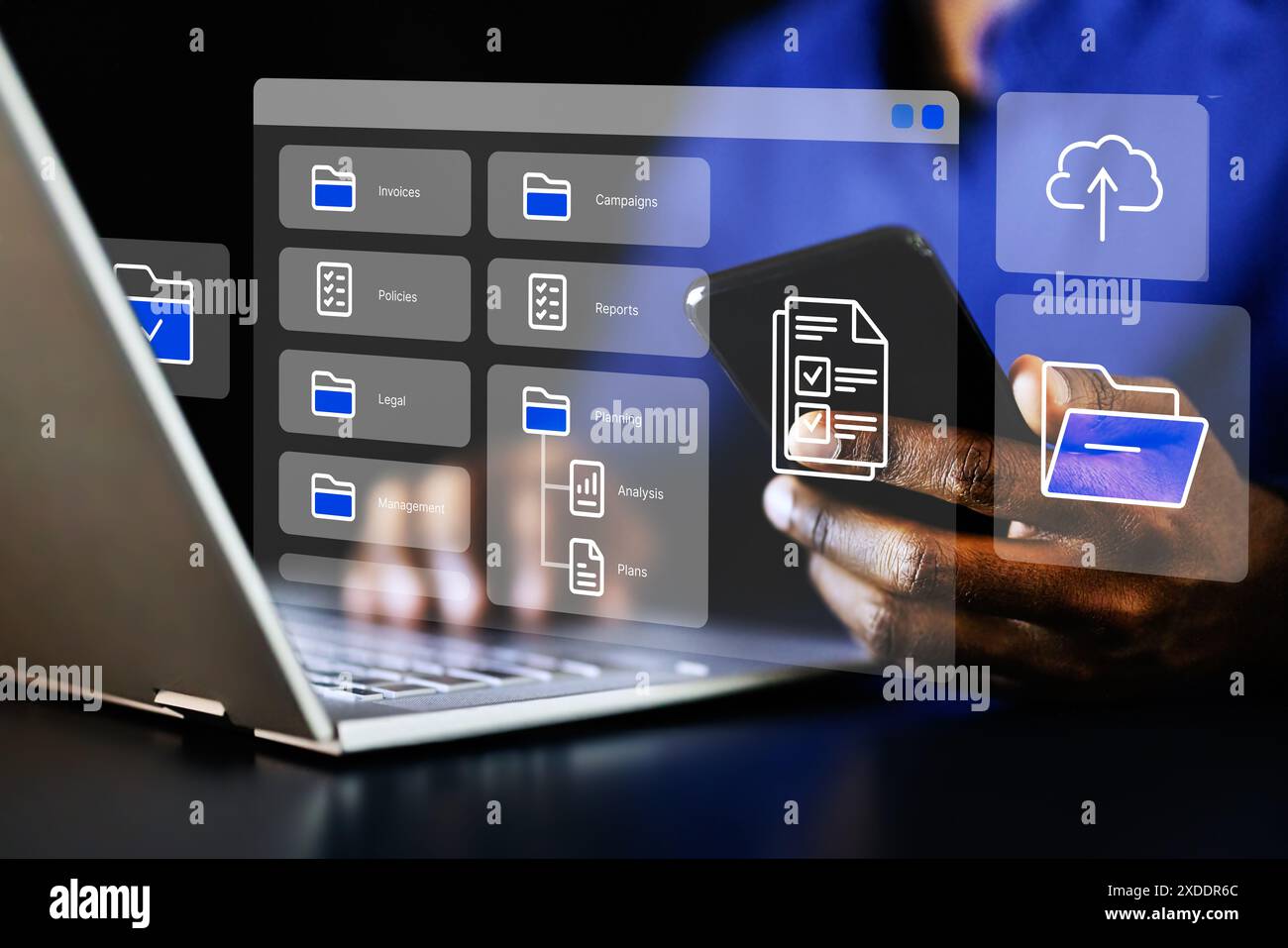 African American businessman utilizing efficient data management system ... African American businessman utilizing efficient data management system ...