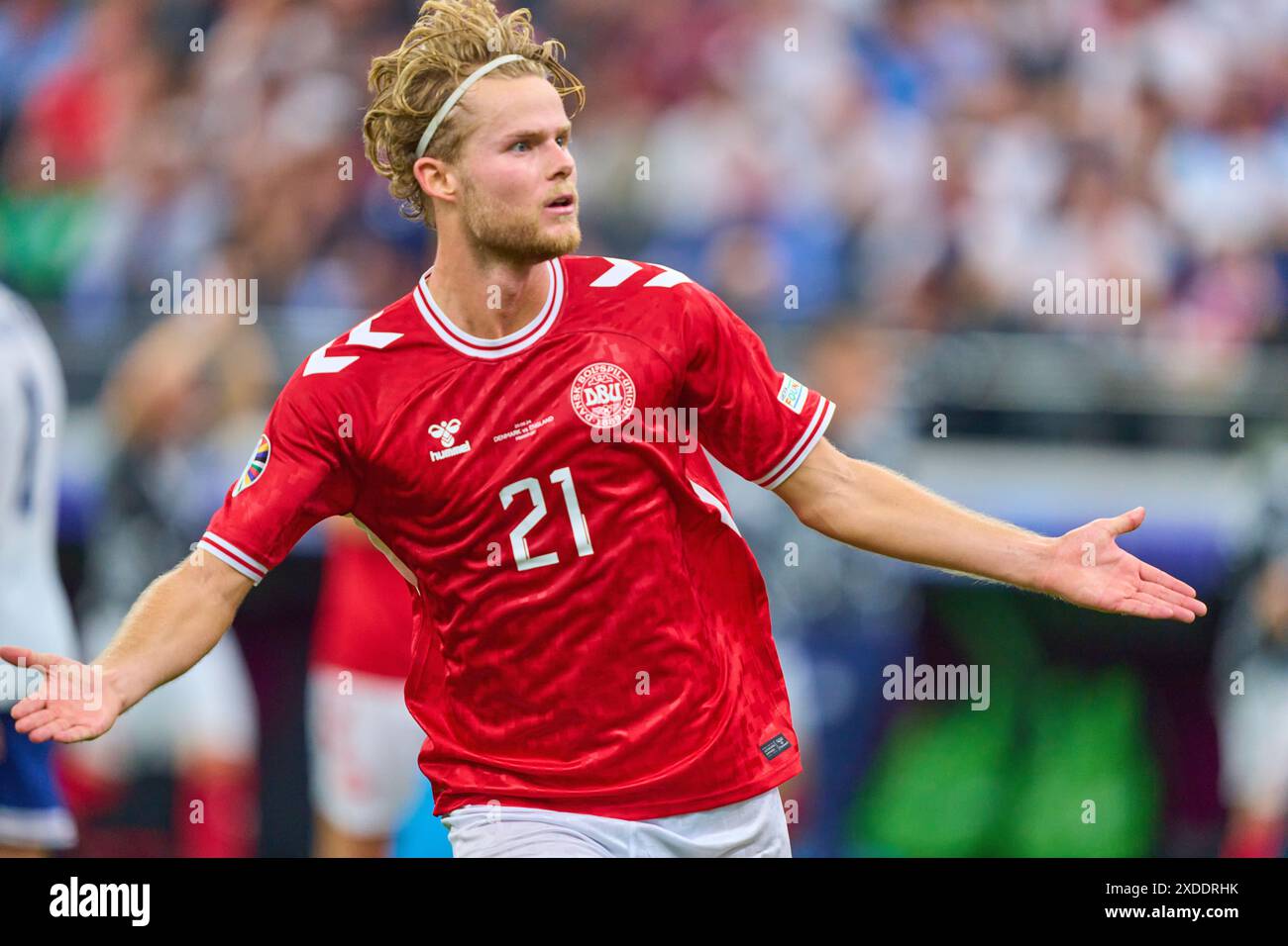 Morten Hjulmand, DEN 21 celebrates his goal, happy, laugh, celebration ...