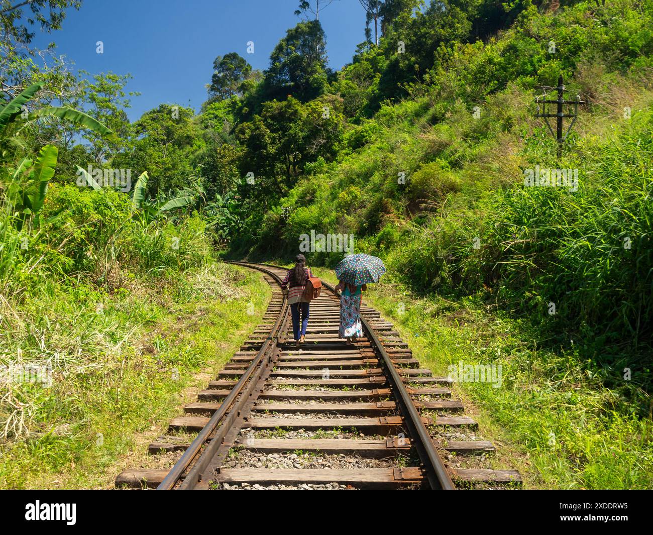 Sri Lanka, Ceylon Island - Ella rock hike on train trails Stock Photo - Alamy