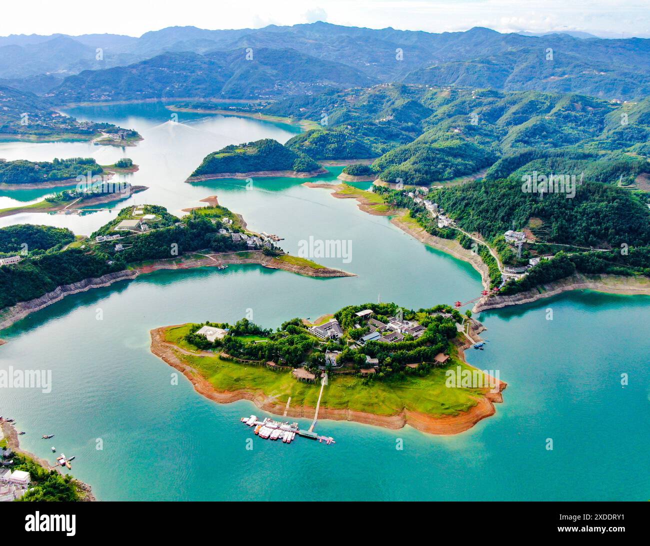 Ankang. 21st June, 2024. An aerial drone photo taken on June 21, 2024 ...