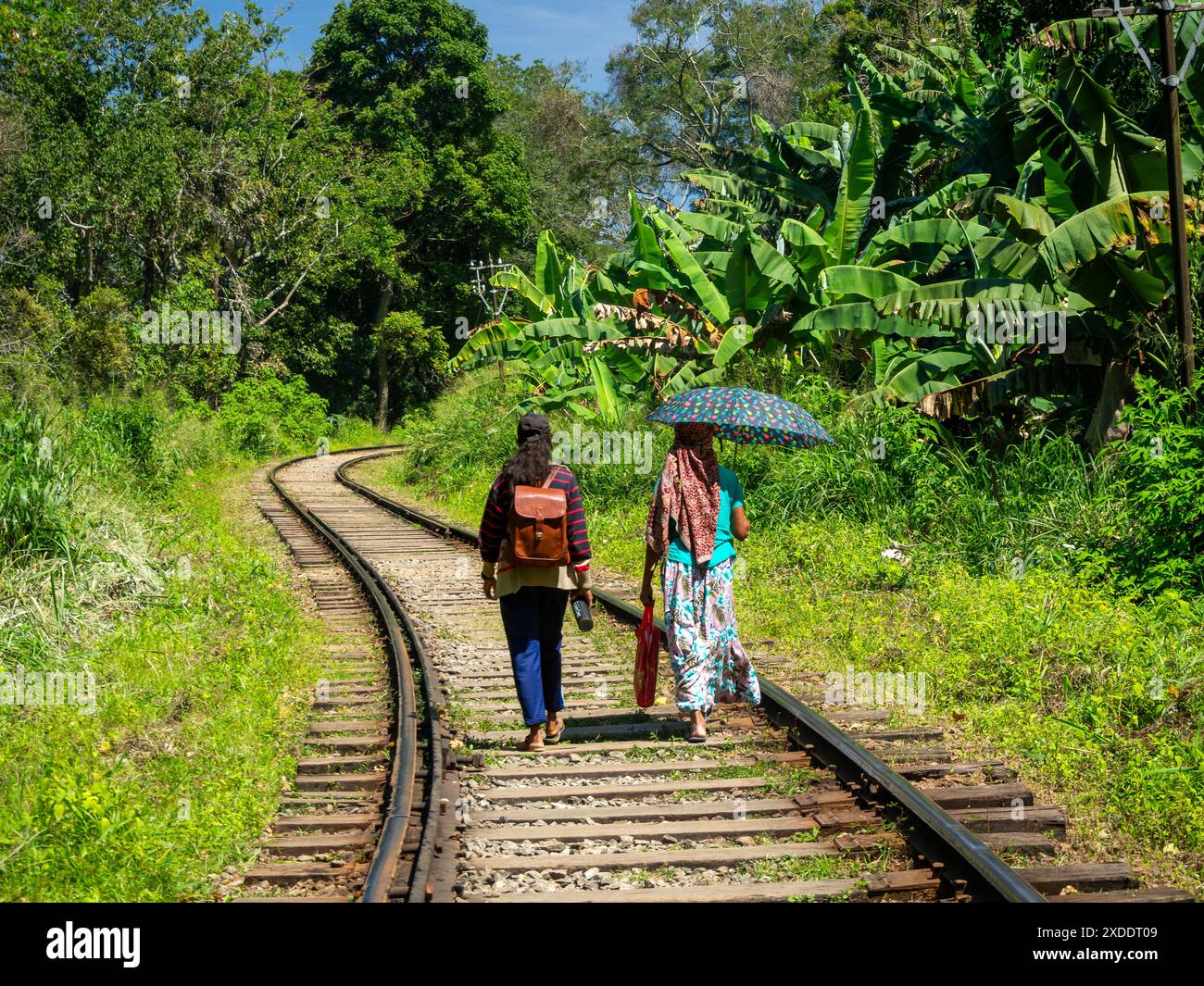 Sri Lanka, Ceylon Island - Ella rock hike on train trails Stock Photo ...