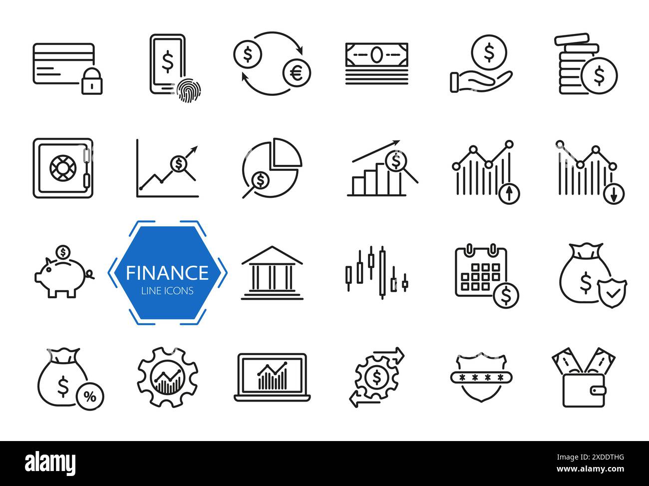 Audit check line icons Stock Vector Images - Alamy