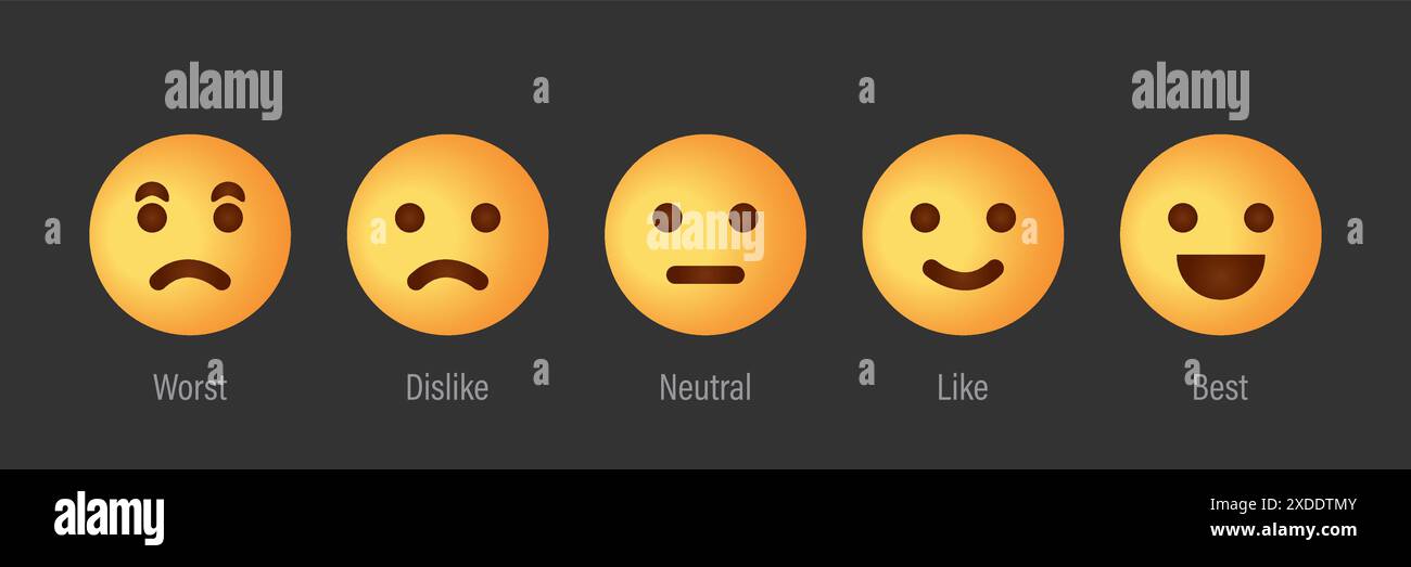 Feedback Scale Service with Emotion Icons. User Experience Rate with ...